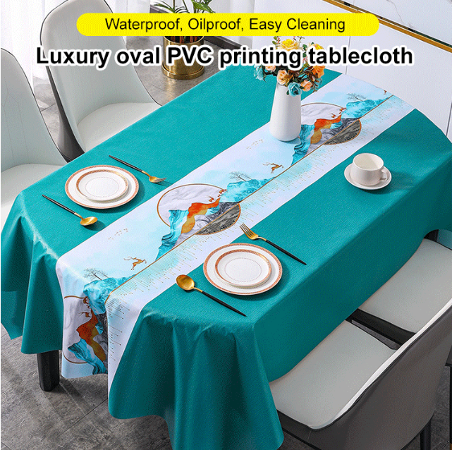 Light luxury high end oval pvc tablecloth – anrdre