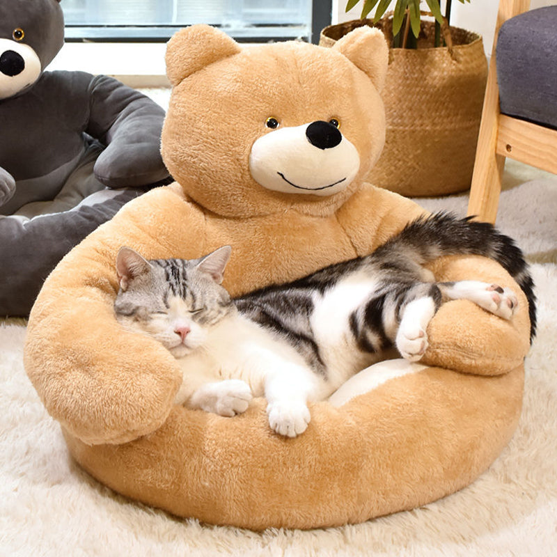 Bear Hug Cat Dog Plush Bed – anrdre